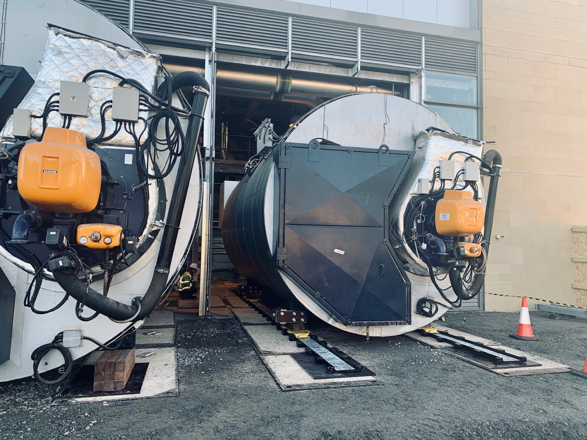 Ritchie Services use Enerpac Skidding System for Difficult Boiler Move ...