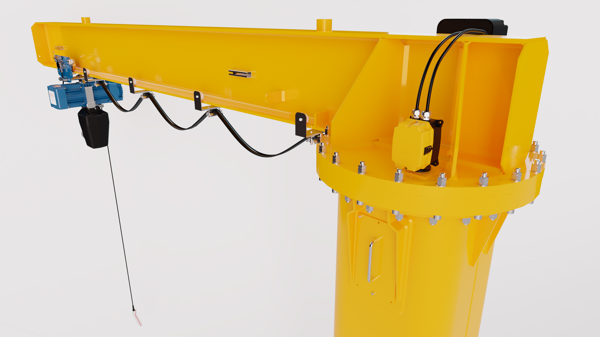 Jib crane with 360deg continuous revolution | Lift and Hoist ...